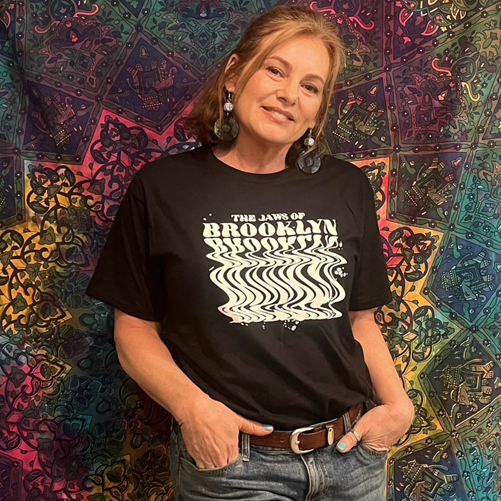 Jaws of Brooklyn - White Drip Logo - Black Tee